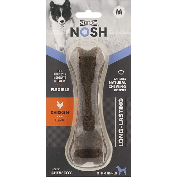 ZEUS | Dog | Zeus Nosh Flexible Chew Bones Toys Med Dogs Puppies ...